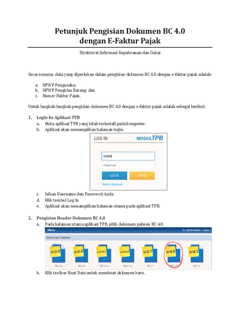Petunjuk Pengisian Dokumen BC 40 | PDF