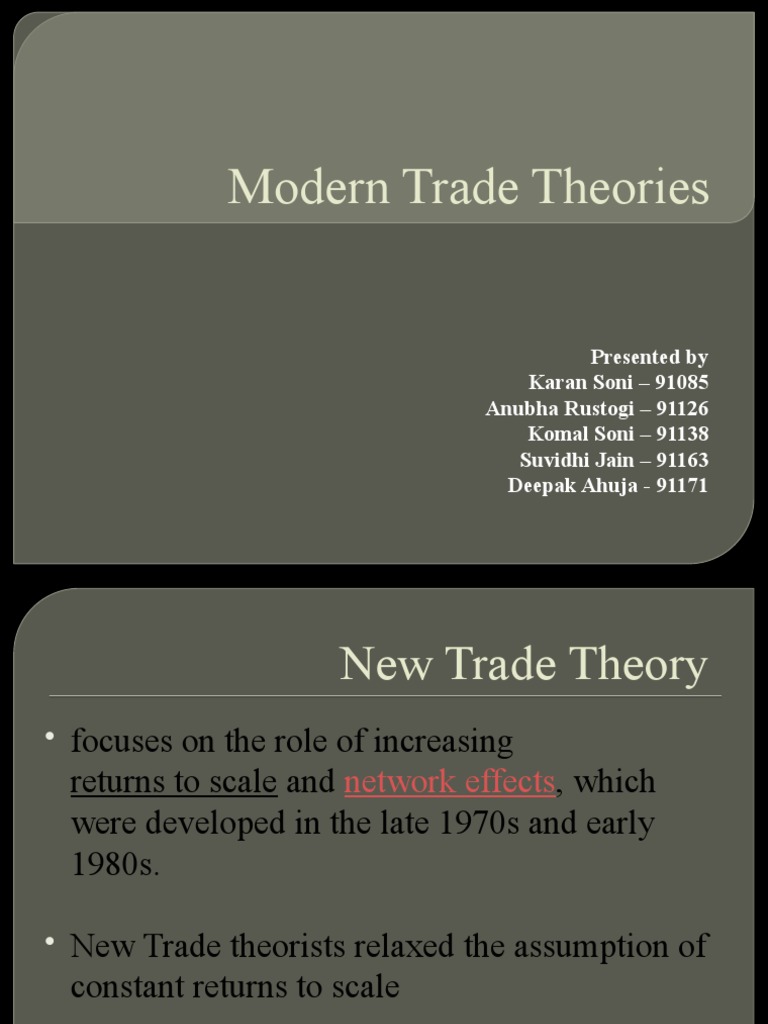 Modern Trade Theories: An Overview of Key Concepts and Models | PDF ...