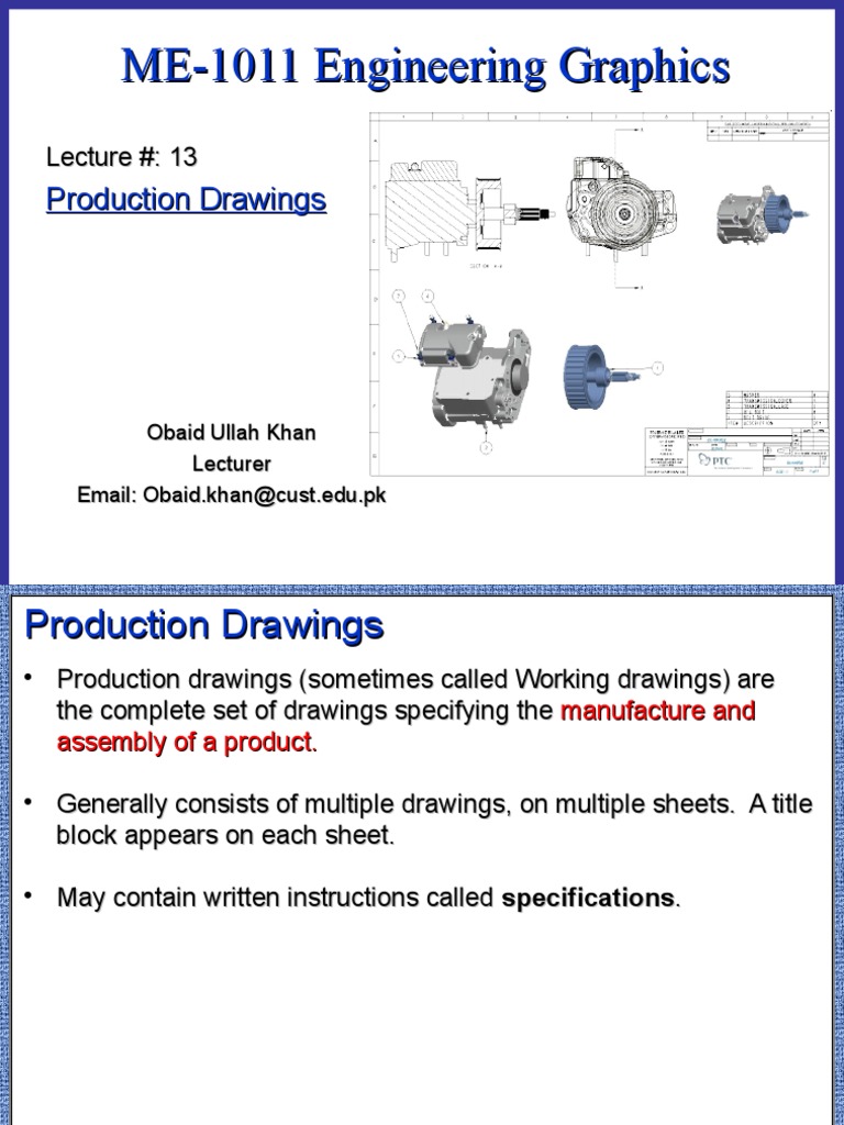 Lecture 13 Production Drawing | PDF | Drawing | Industries