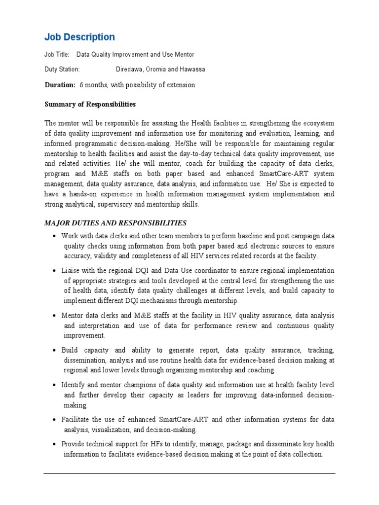 DQI and Use Mentors JD | PDF | Data Quality | Mentorship