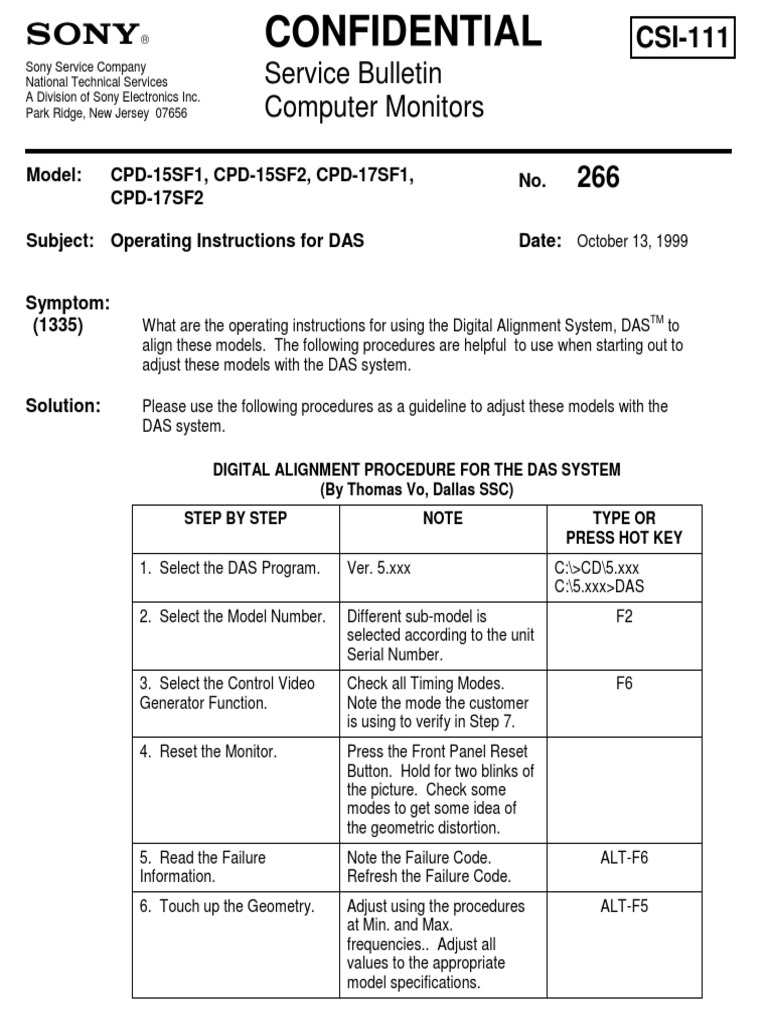 SONY Operating Instructions For DAS | PDF | Computer Engineering ...