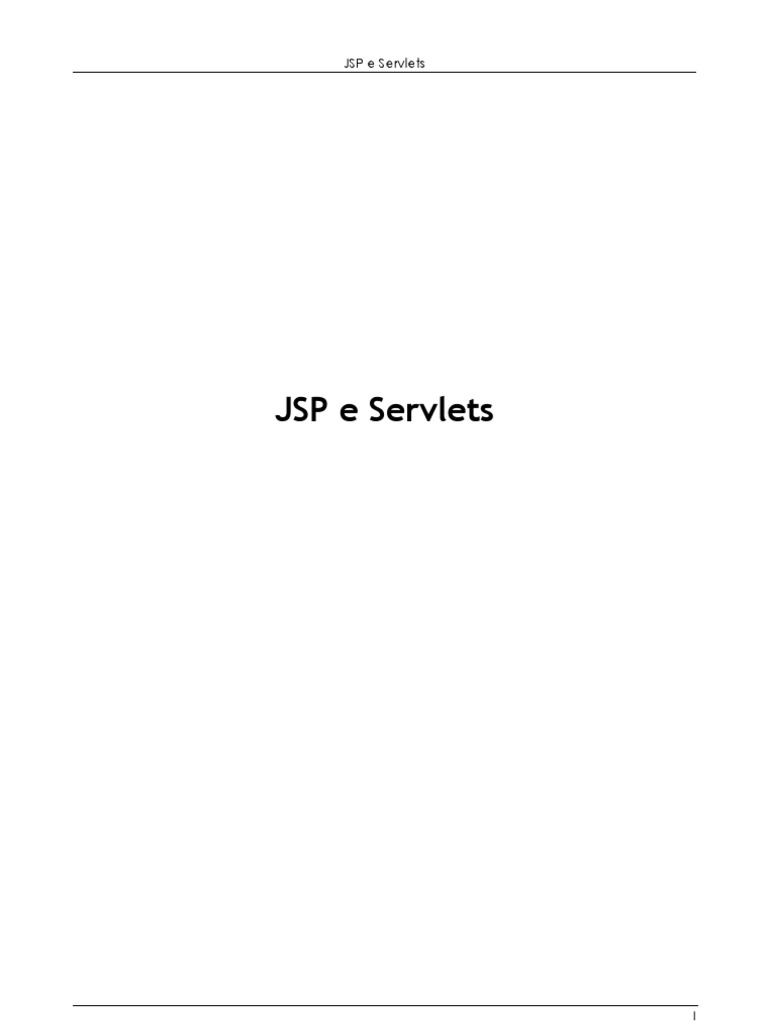 Apostila Servlet JSP | PDF | Páginas do servidor Java | Servidor ...
