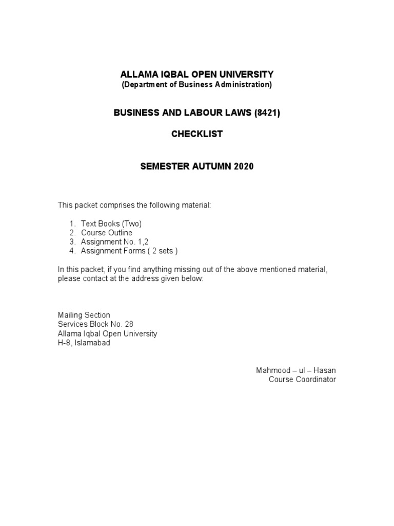 Business and Labor Laws Checklist | PDF | Partnership | Liquidation