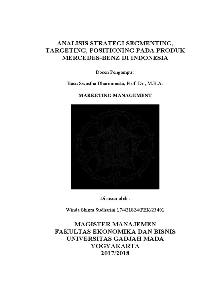 Analisis Strategi Segmenting Targeting Positioning Pada Produk
