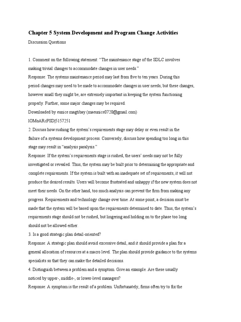 Chapter 5 System Development and Program Change Activities PT 6 | PDF | Economies | Business