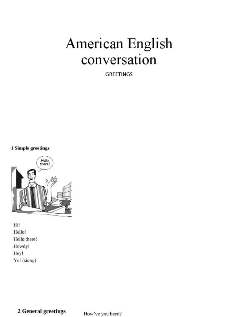 Lesson 1 - American English Conversation | PDF