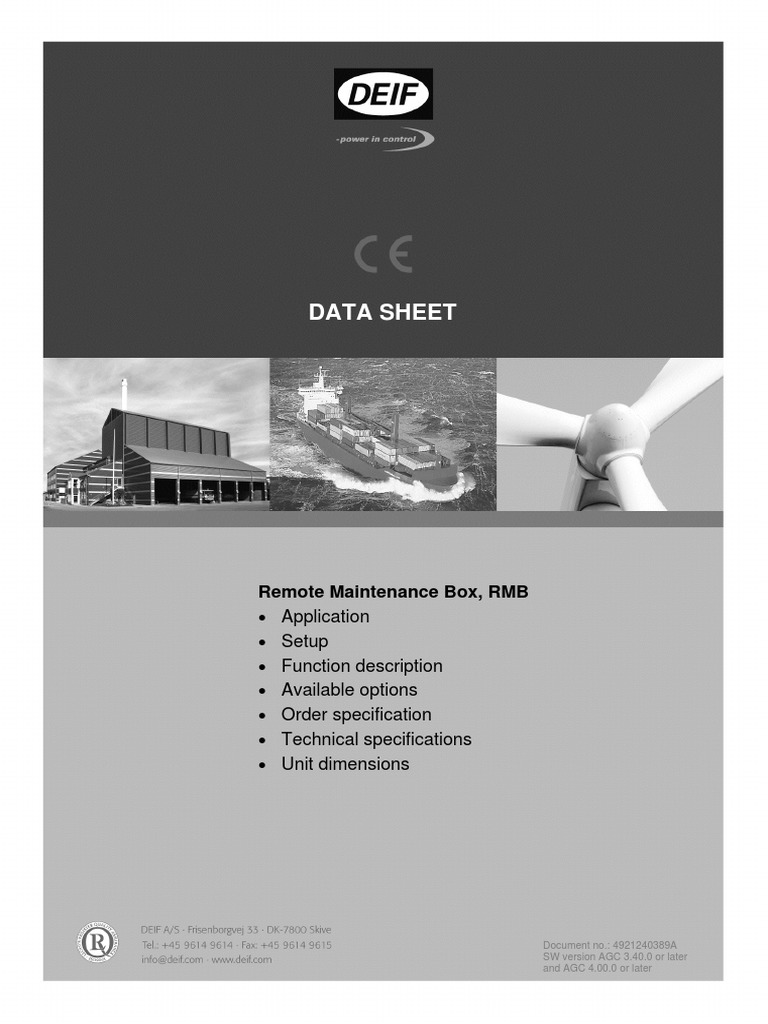 RMB Data Sheet 4921240389 UK | PDF | Personal Computers | Electrical ...