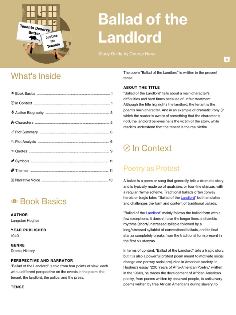 Ballad of The Landlord: What's Inside | PDF | Harlem Renaissance | Harlem