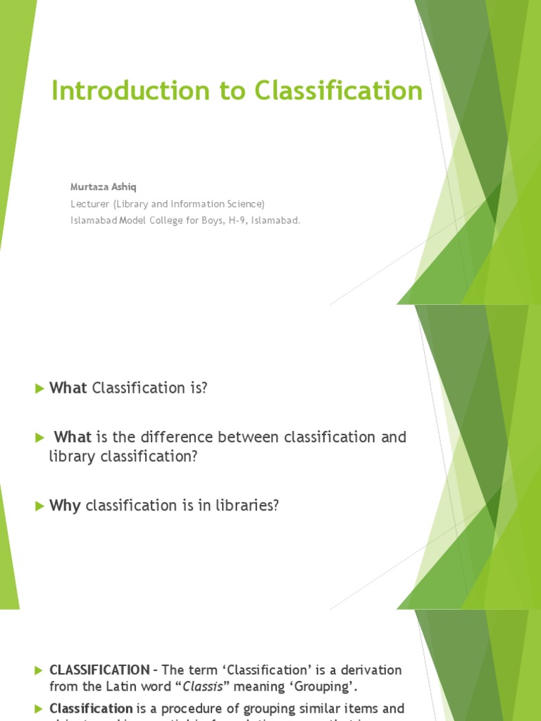 Introduction To Classification | PDF | Libraries | Books