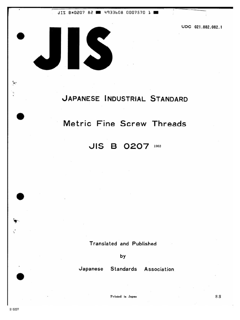 Jis B0207 1982 | PDF