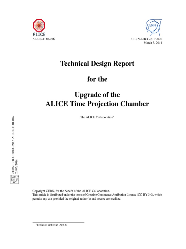Alice-Tdr-016 2 | PDF | Large Hadron Collider | Particle Physics