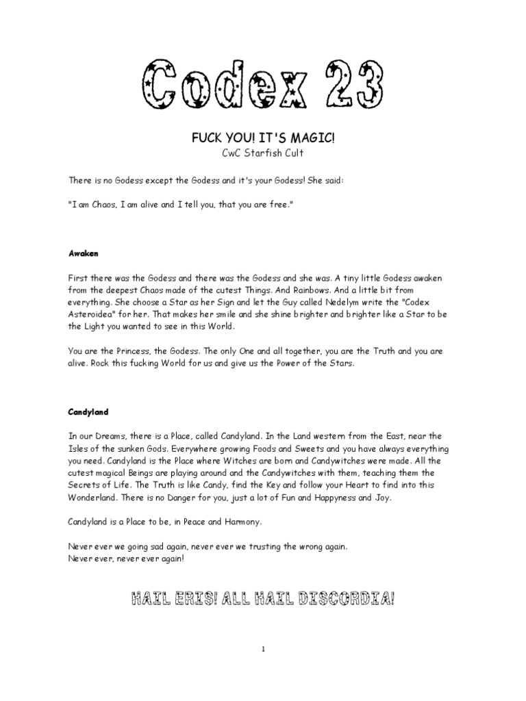Codex 23: Hail Eris! All Hail Discordia! | PDF