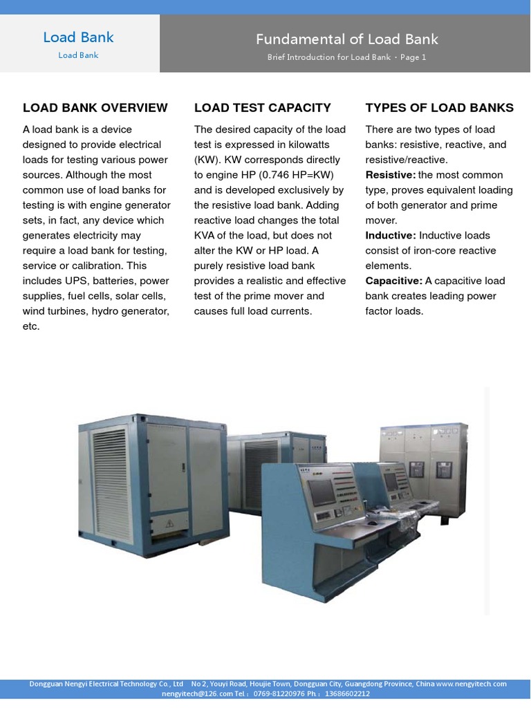 Load Bank Catalog | PDF | Electricity | Electrical Engineering