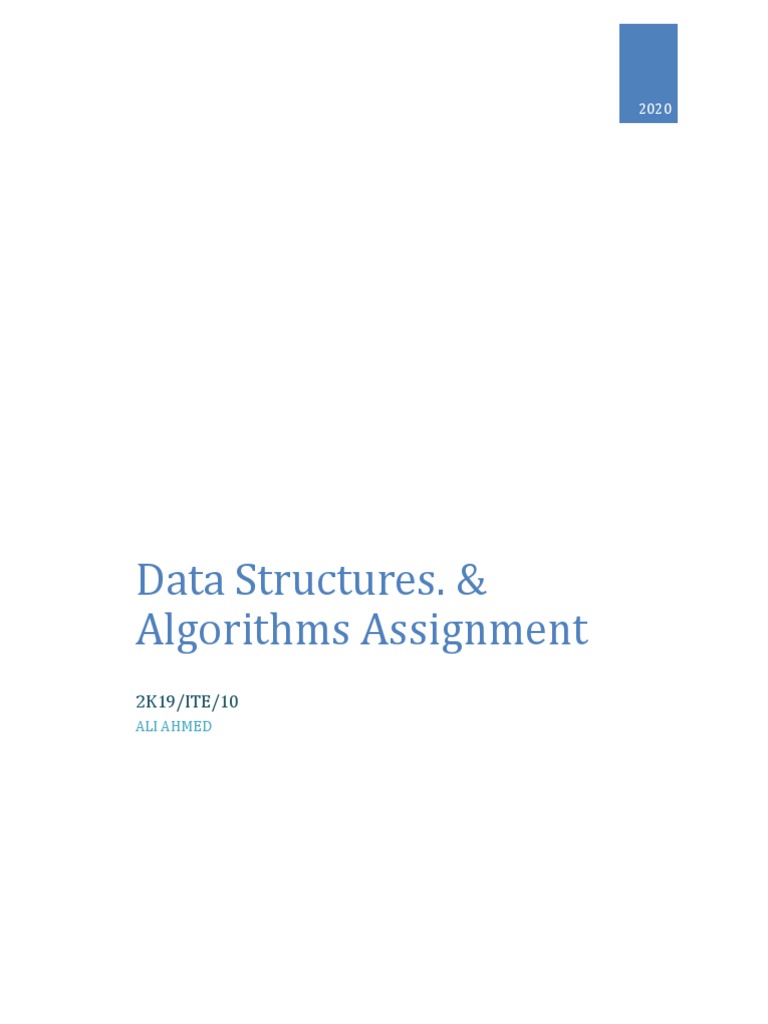 Data Structures and Algorithms Assignment | Download Free PDF | Time Complexity | Vertex (Graph ...