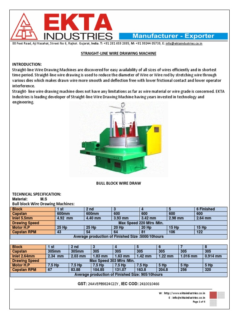 Vertical Type Wire Drawing Machine | PDF | Heat Treating | Wire