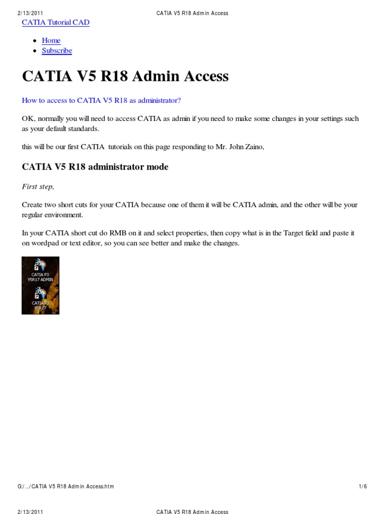 CATIA V5 R18 Admin Access | PDF | Directory (Computing) | Computer File