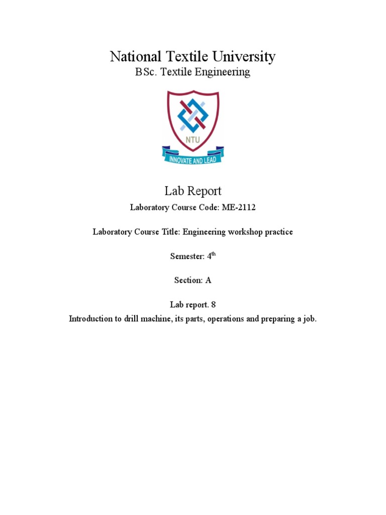 Lab Report ME8 | PDF | Drilling | Drill