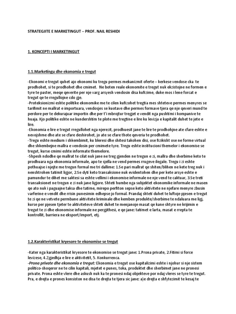 Strategjite e Marketingut - Nail Reshidi | PDF