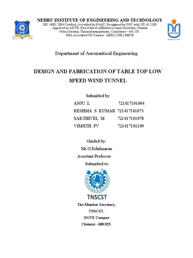 TNSCST Proposal Format Sample | PDF | Wind Tunnel | Aerodynamics