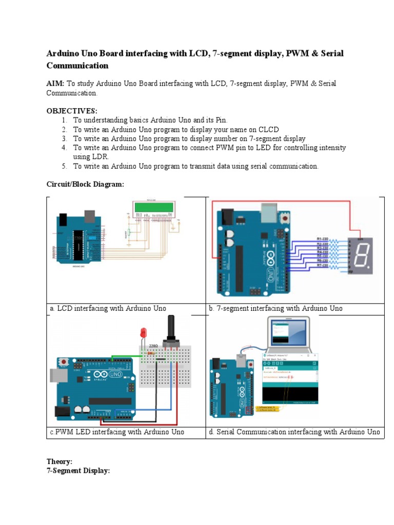 Study Arduino Interfacing With LCD 7-Seg Serial Comm | PDF | Arduino | Computer Science