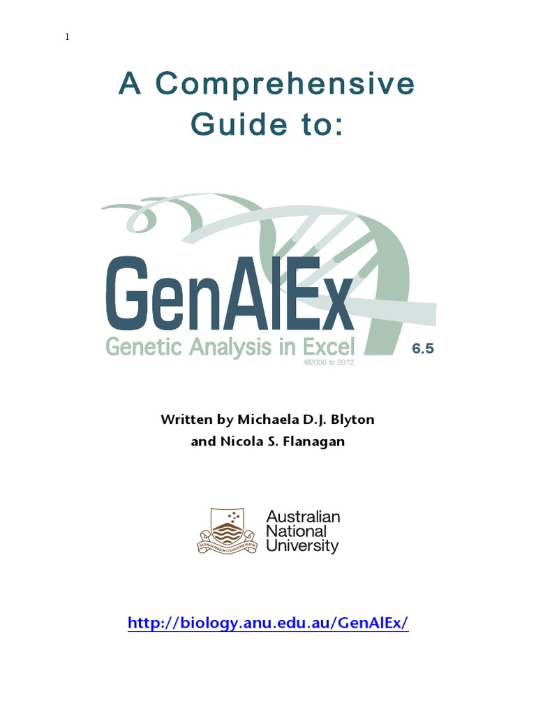 GenAlEx 6.5b3 Guide | PDF | Dominance (Genetics) | Microsoft Excel