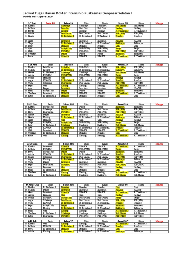 Jadwal Harian Iship | PDF