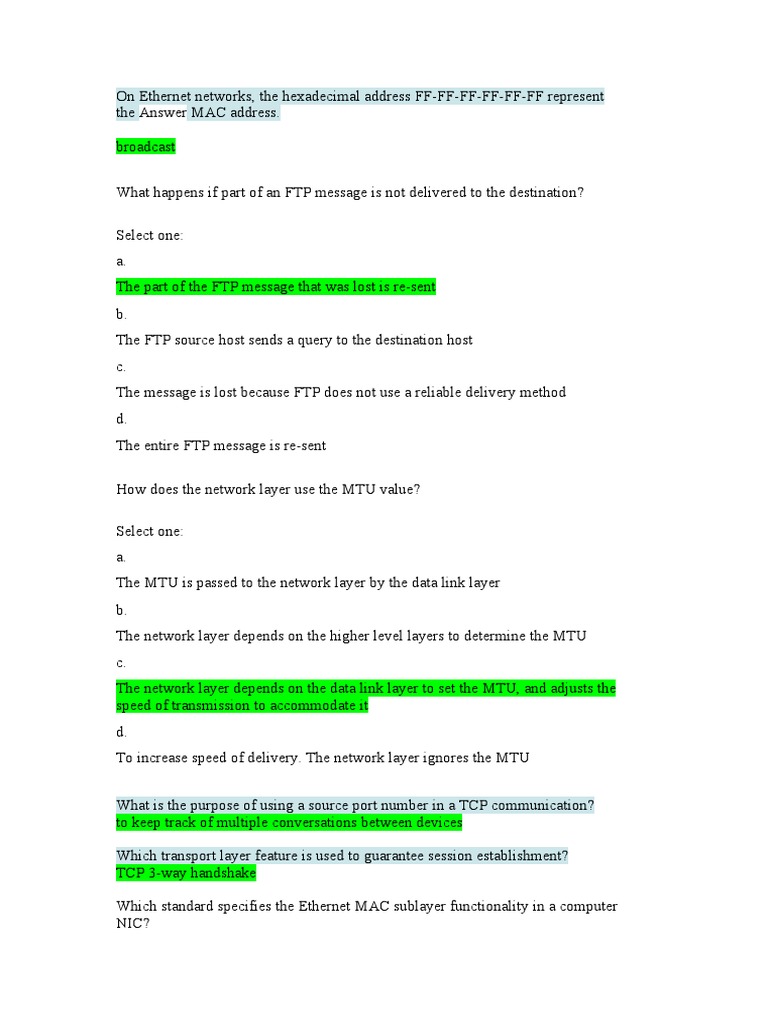 Data Communications and Networking 1 Midterm Quiz 1 | PDF