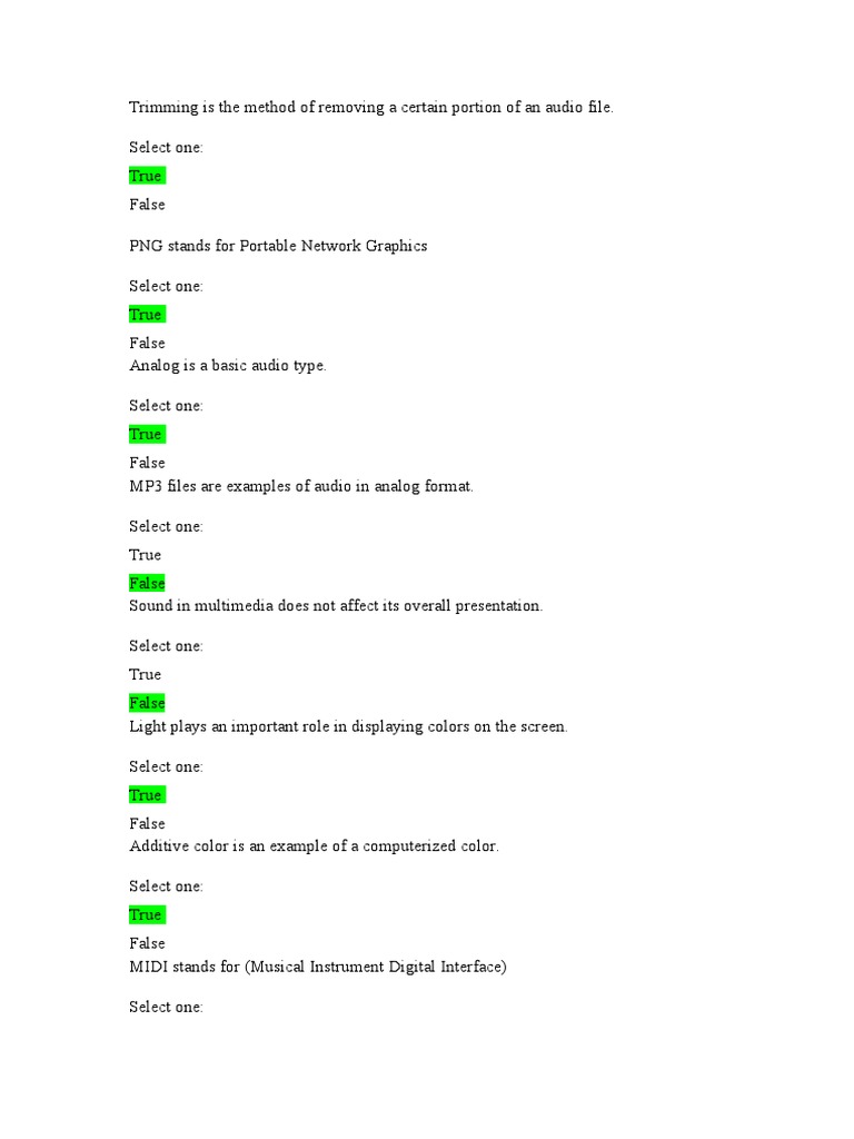 Introduction To Multimedia Midterm Exam | PDF | Multimedia | Mac Os