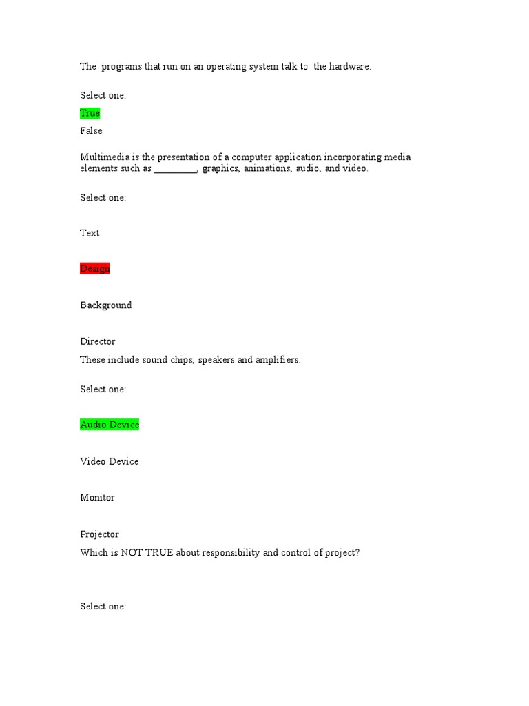 Introduction To Multimedia Midterm Quiz 2 | PDF | Multimedia ...