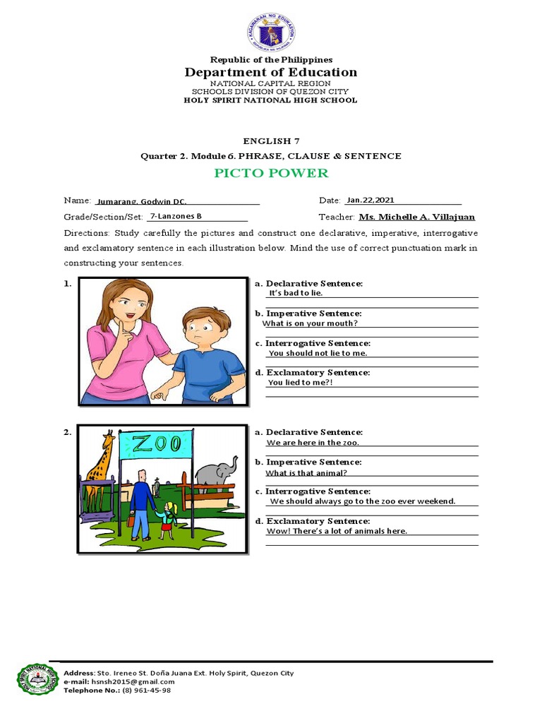 Picto Power | PDF | Sentence (Linguistics) | Grammar