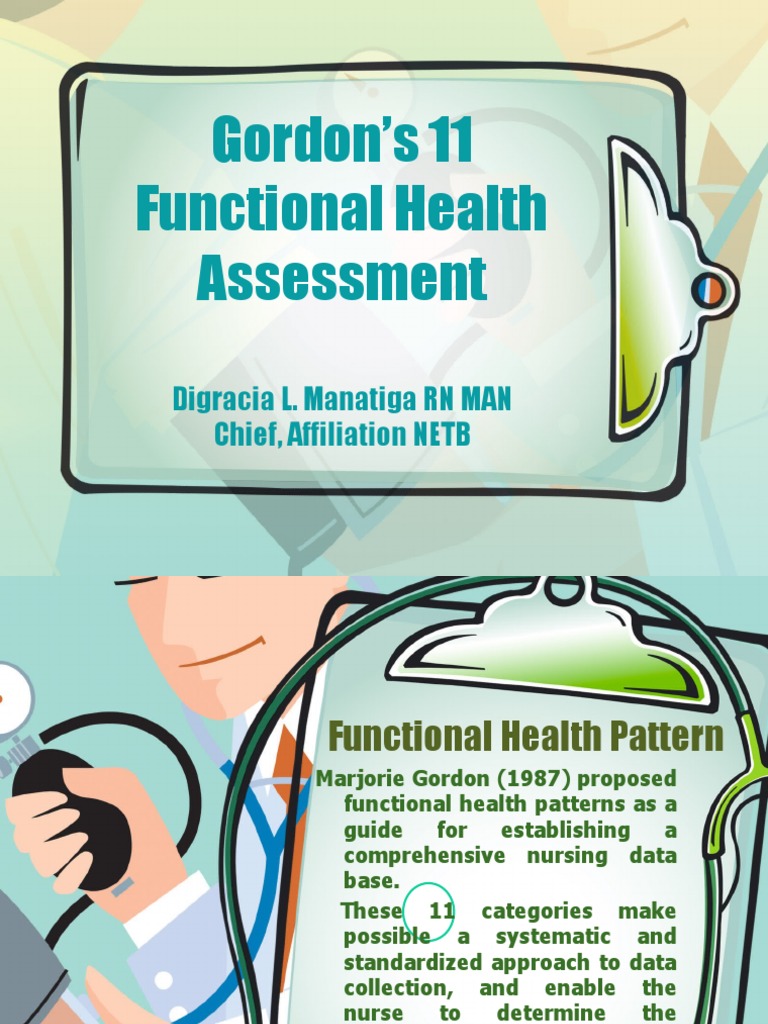 Gordons Functional Health Assessment | PDF | Body Mass Index | Pound (Mass)