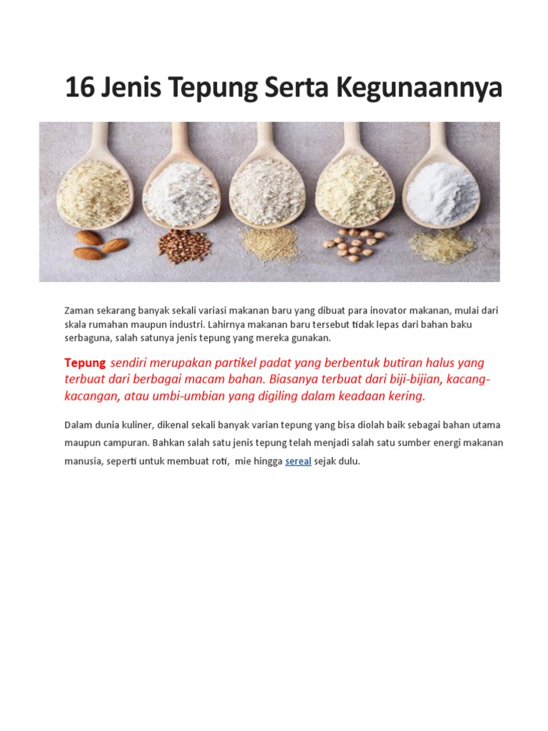 Materi Macam - Macam Tepung | PDF