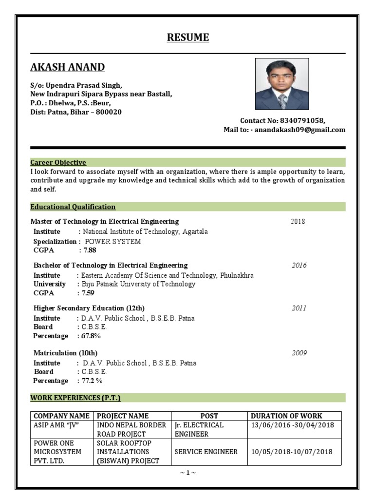 AK Resume With BOTH | PDF | Engineering | Science And Technology