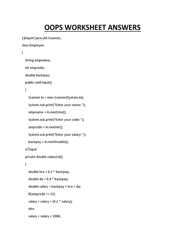 Calculating Employee Salaries and Library Book Fines Using Java Classes | PDF | Programming ...