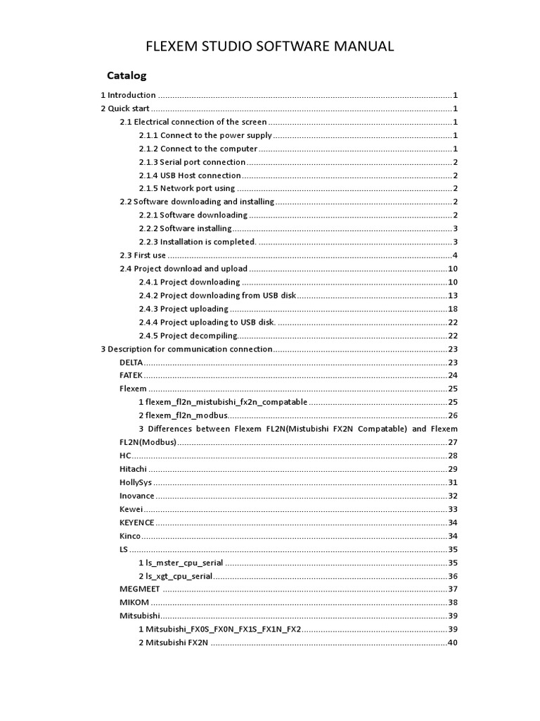 Manual Fstudio (Flexem Hmi) | PDF | Usb | Input/Output