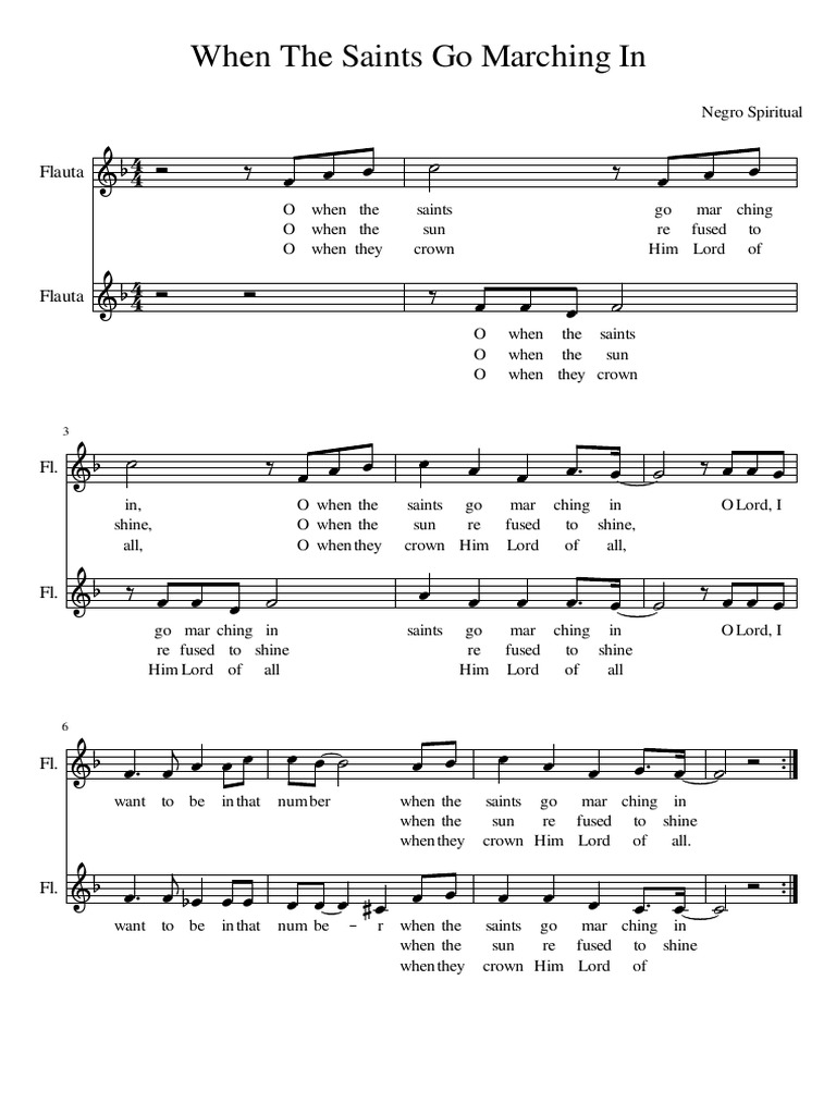 WHEN THE SAINTS GO MARCHING IN Partitura - y - Partes | PDF