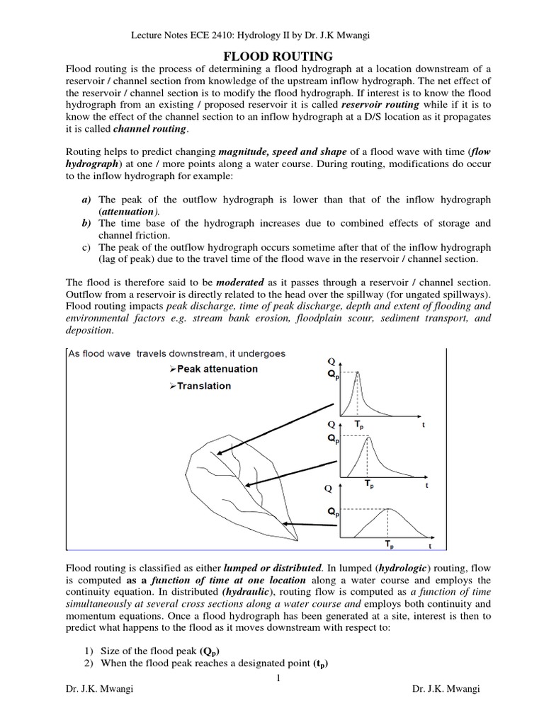 ECE 2410 Lecture Notes: Flood Routing Methods | PDF | Discharge ...