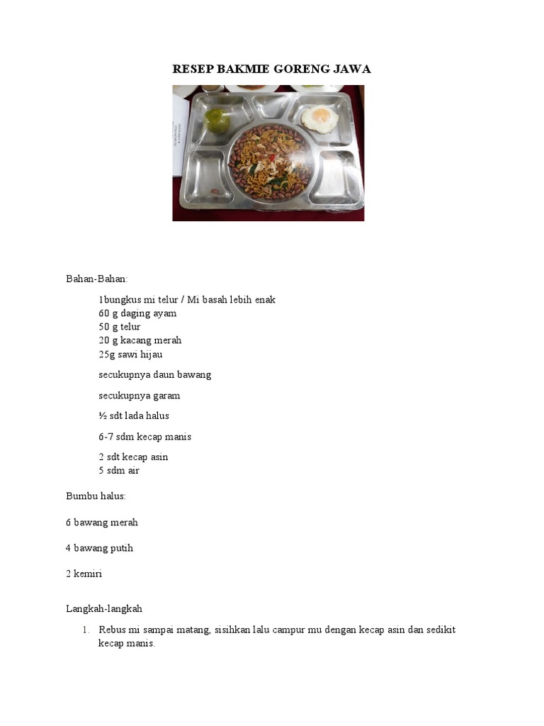 Laporan Bakmi Jawa | PDF