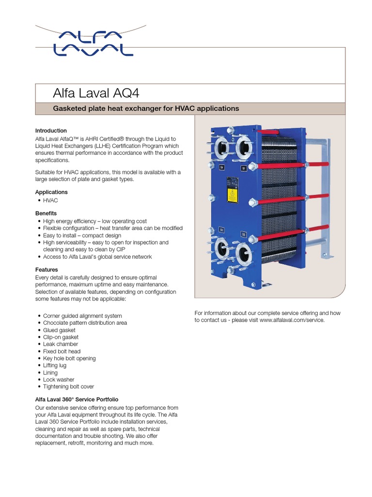 Aq4 Ahri Certified Plate Heat Exchanger | PDF | Heat Exchanger ...