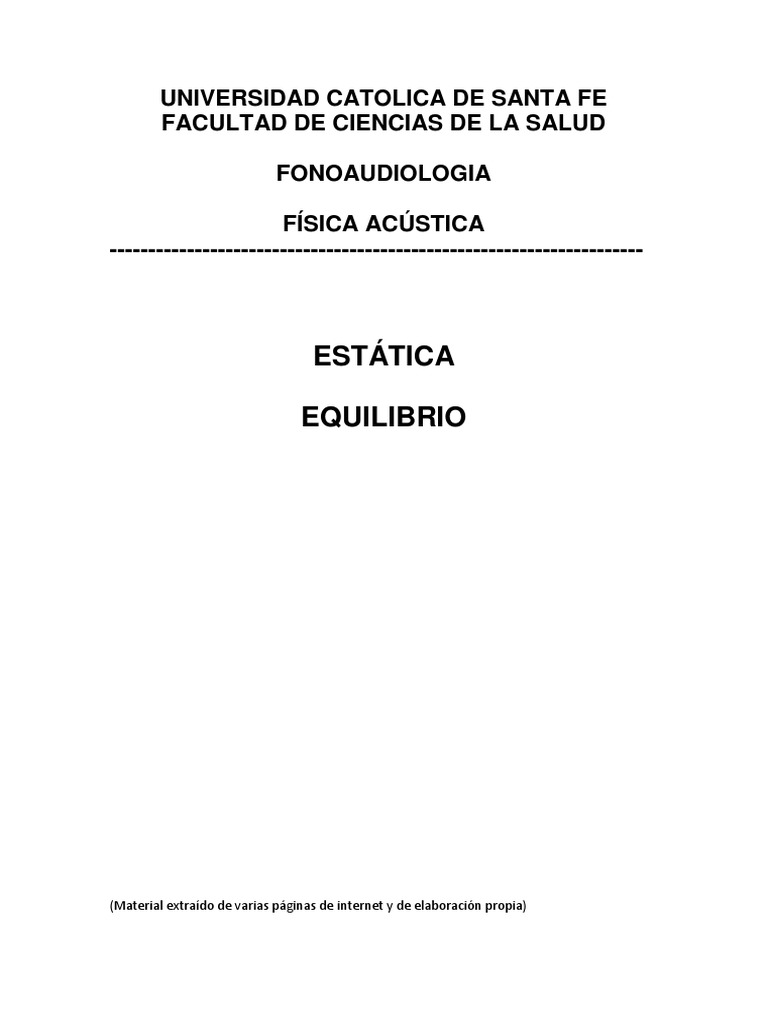 Estática Equilibrio Pdf Ecuaciones Perspectiva Gráfica
