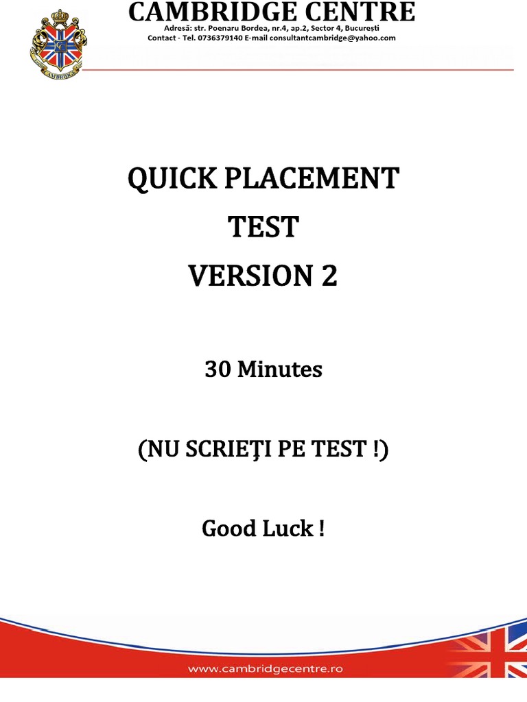 TEST QPT Version 2 Nou Varsta 11-12 Ani | PDF