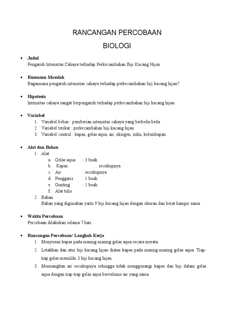 Rancangan Percobaan | PDF