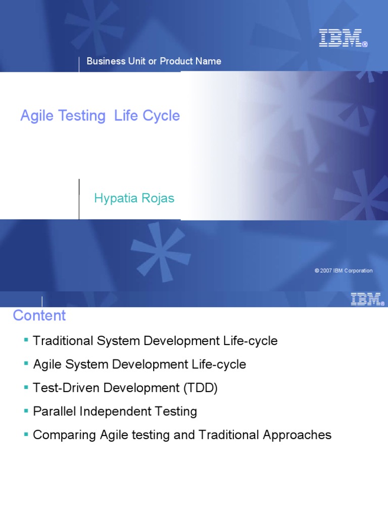 Agile Testing Life Cycle: Hypatia Rojas | PDF | Test Driven Development ...