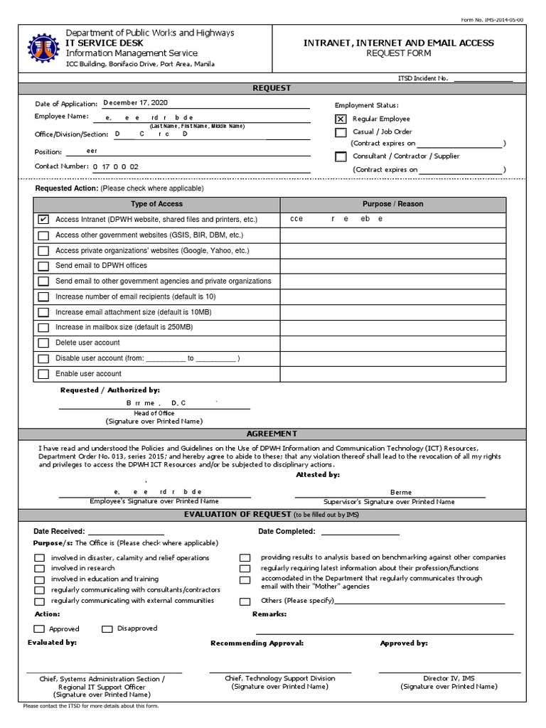 Intranet, Internet and Email Access It Service Desk | PDF | Employment ...