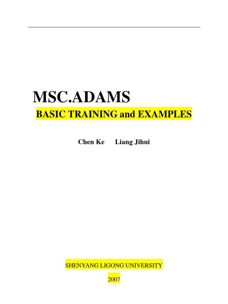 ADAMS - BASIC - TRAINING - and - EXAMPLES - B5 | PDF | Cartesian ...