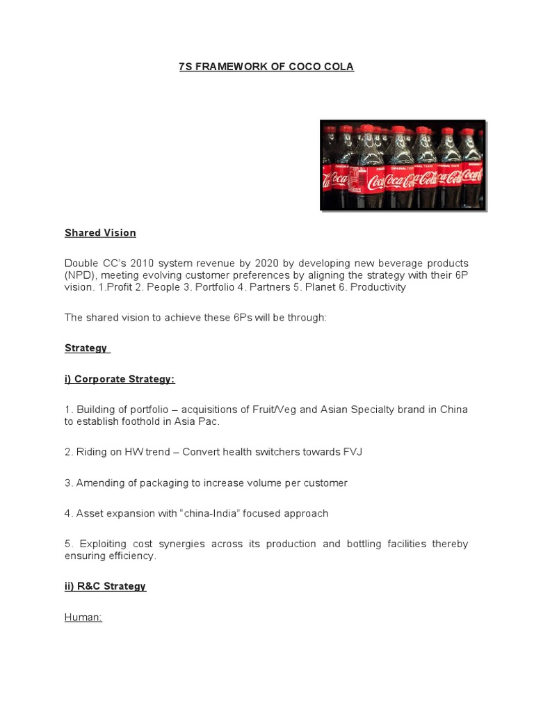 7S Framework of Coco Cola | PDF | Coca Cola | Brand
