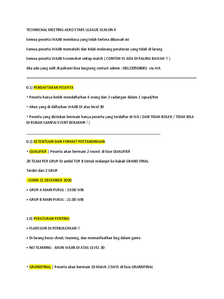 Techmeet Aero Stars League S3 | PDF