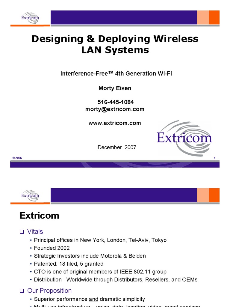 Designing & Deploying Wireless LAN Systems: Interference-Free™ 4th ...