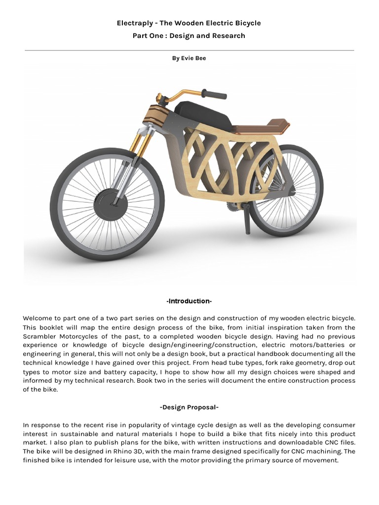 Electraply - The Wooden Electric Bicycle Part One: Design and Research ...