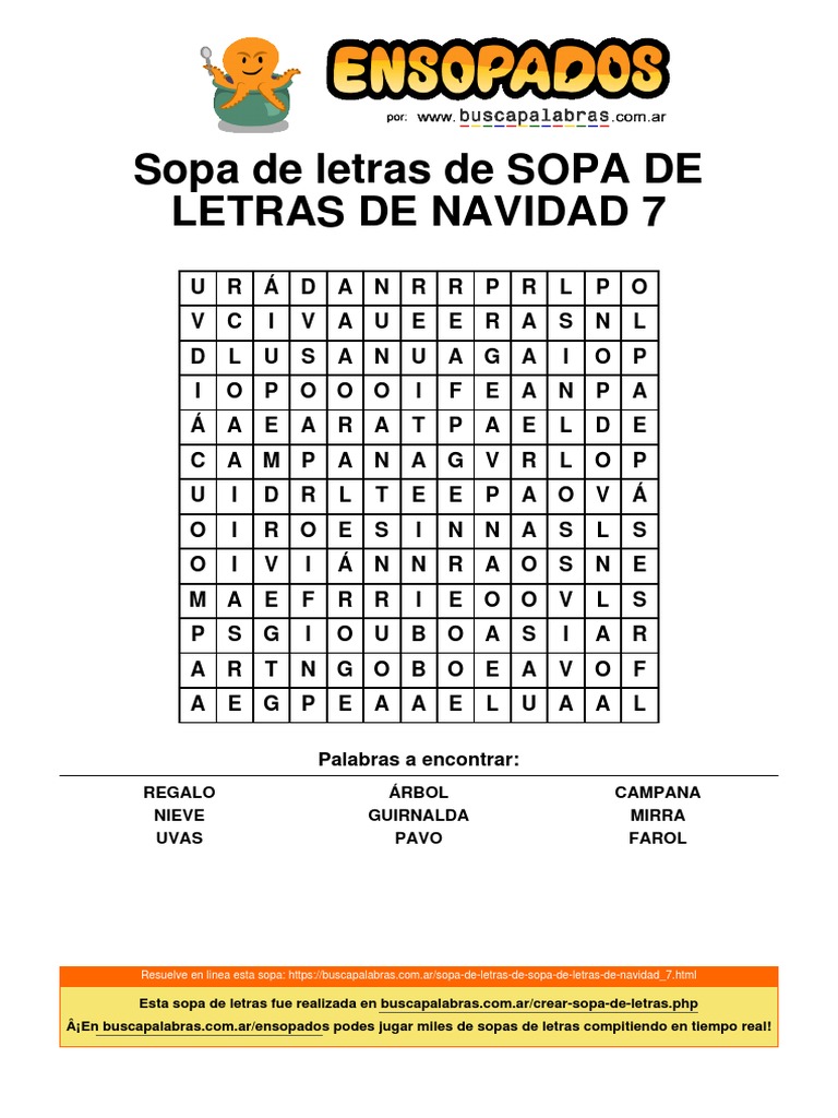 Sopa de Letras de Navidad | PDF
